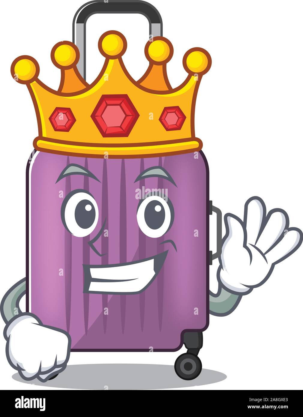 Illustration of cute travel suitcase cartoon character king Stock ...