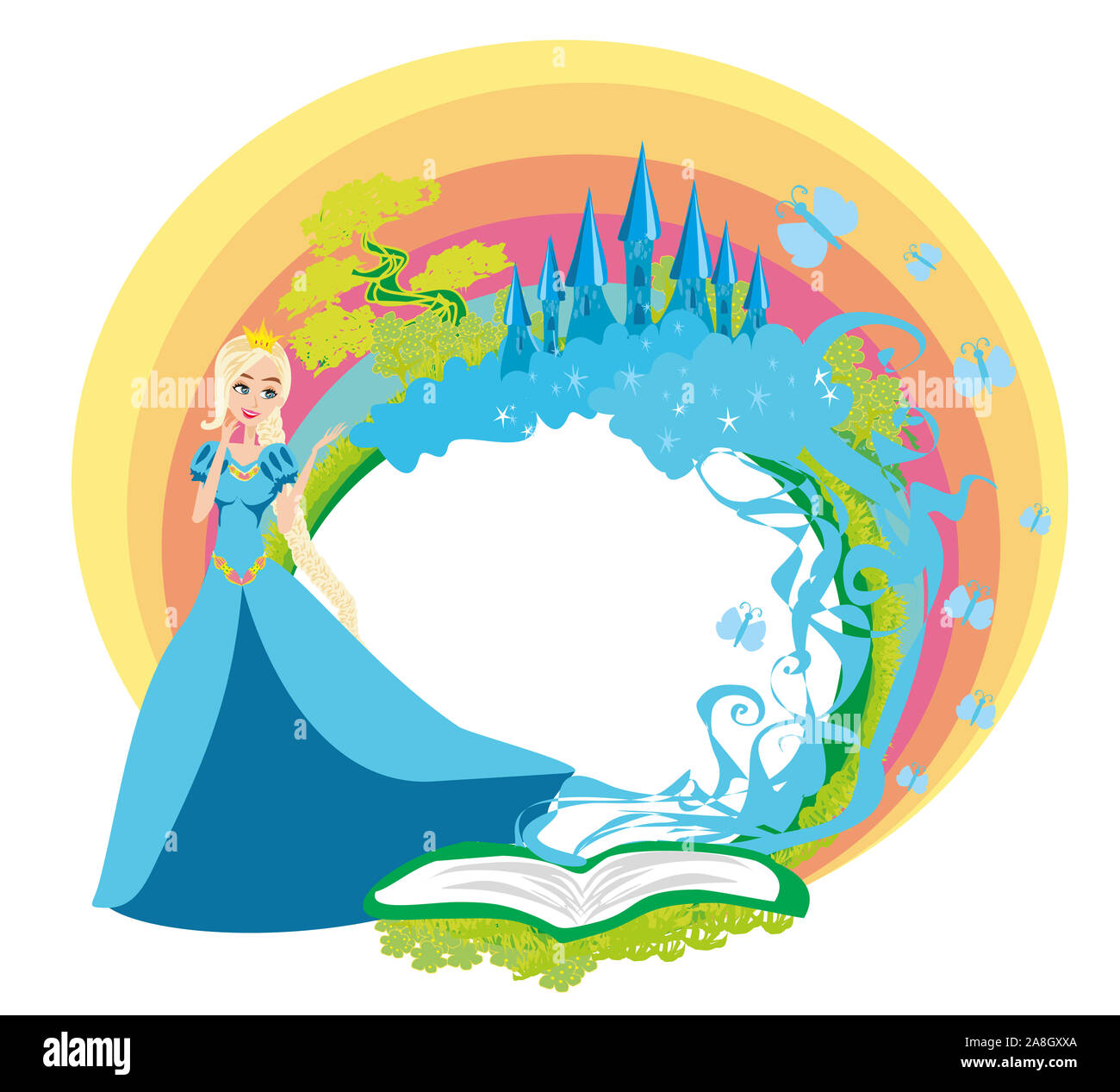 Magic Fairytale Princess Castle Frame High Resolution Stock Photography ...