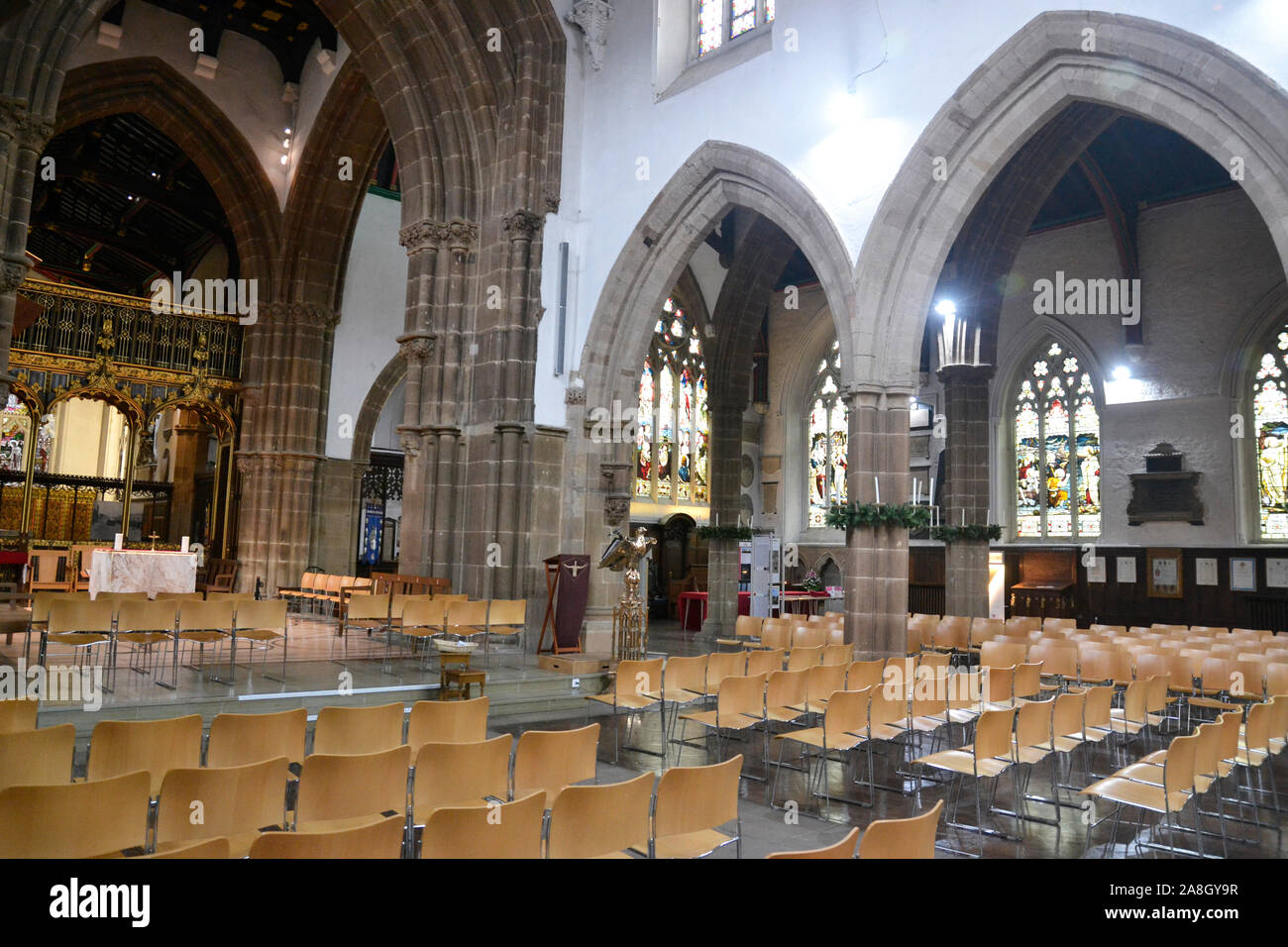 Inside Leicester Cathedral, Leicester, Leicestershire, UK Stock Photo ...