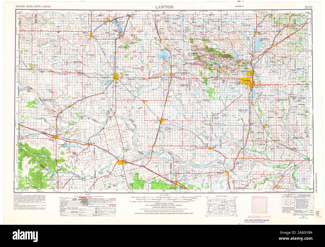 Map of lawton hi-res stock photography and images - Alamy