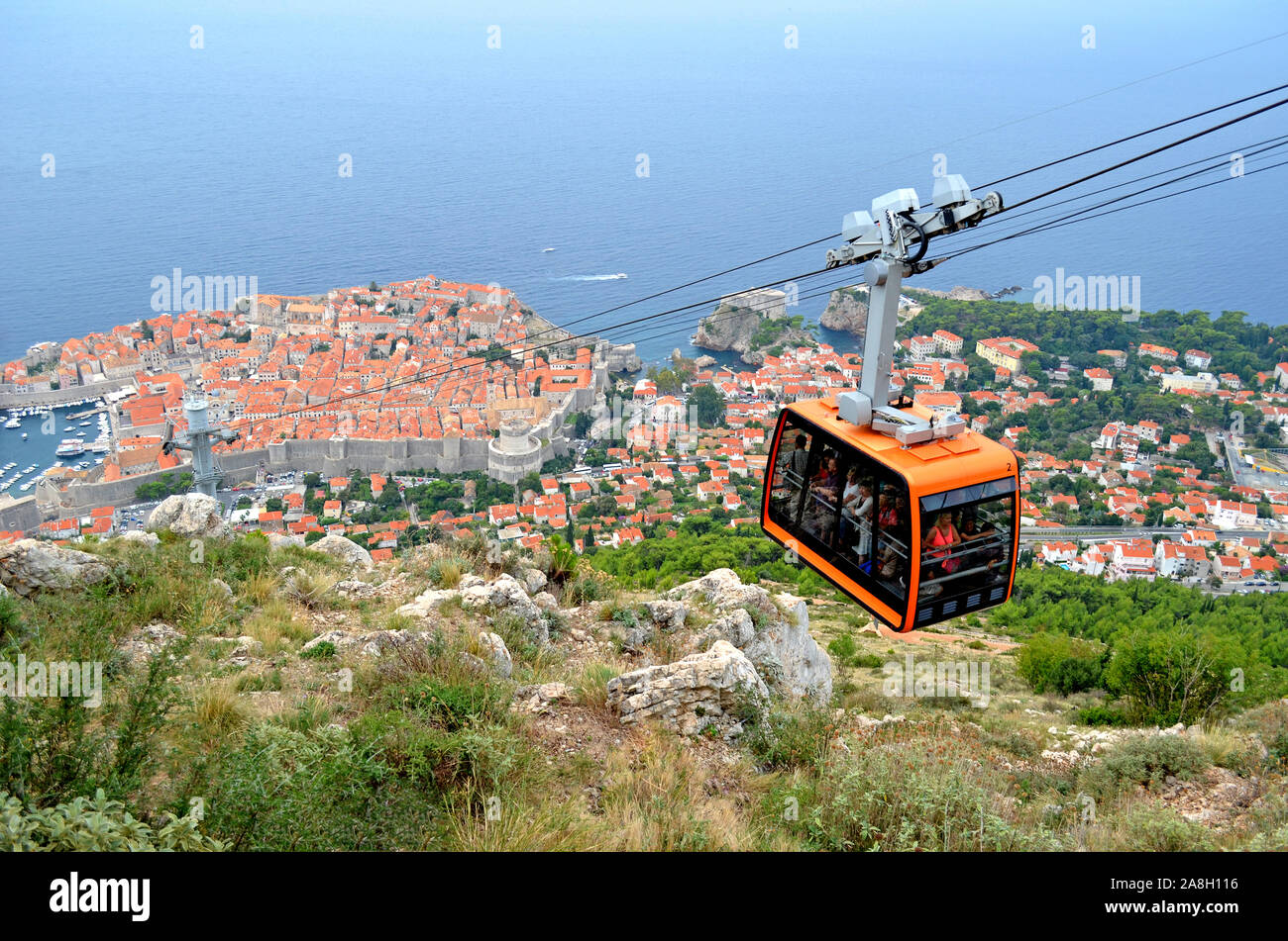 Aerial (Panoramic) view of Cable Car to Old Town (Old Port) Imperial ...