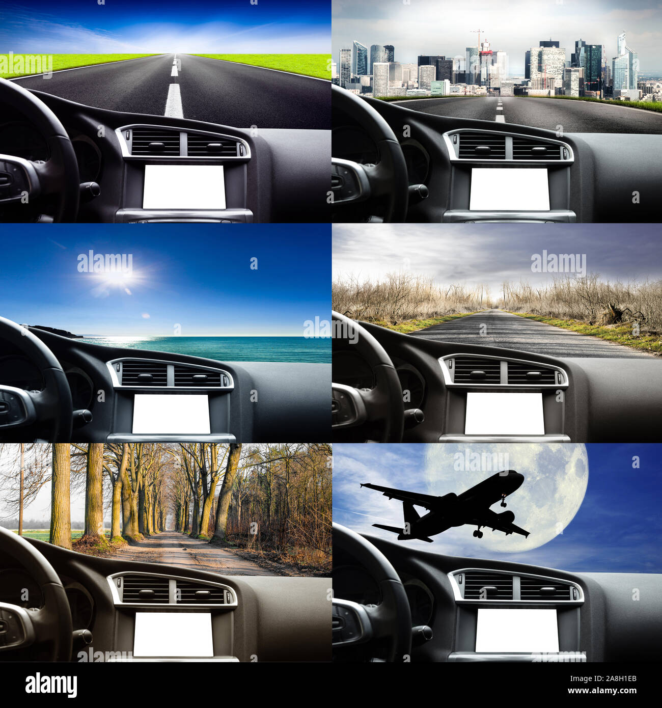 view of the road from inside the car Stock Photo - Alamy