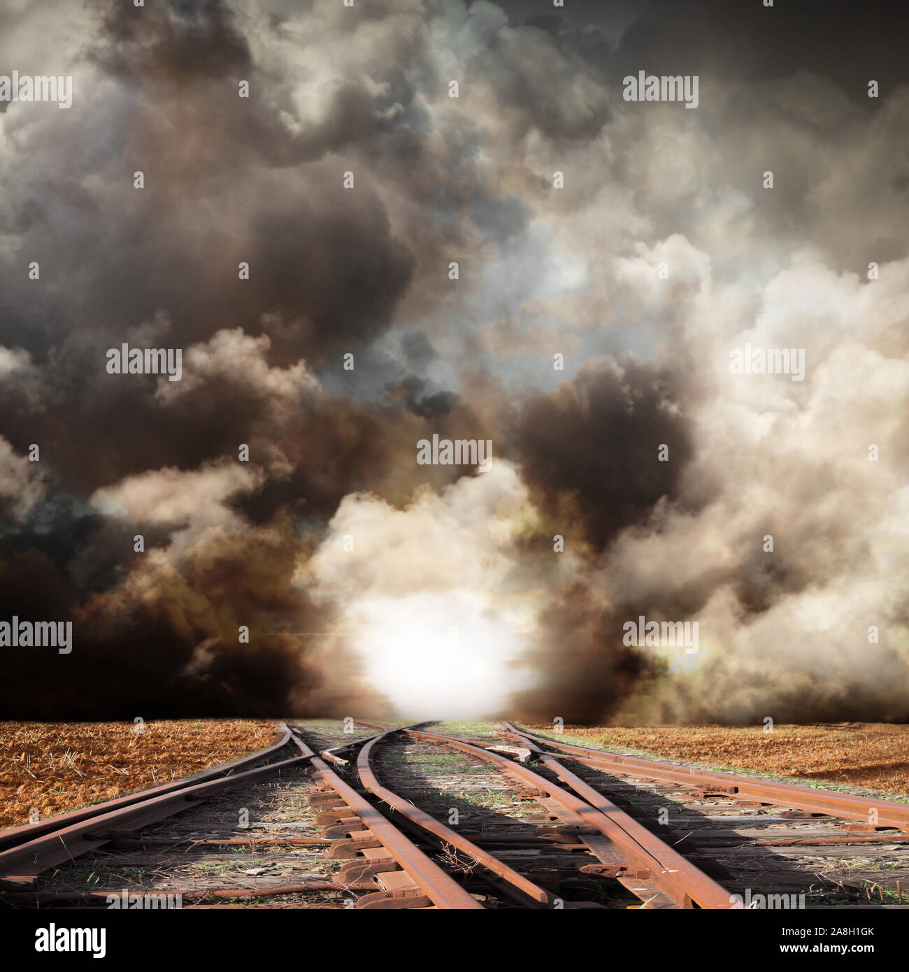 Rails in the desert hi-res stock photography and images - Alamy