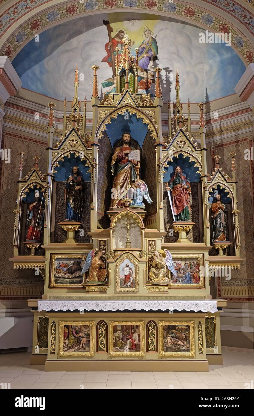 Main altar in the church of Saint Matthew in Stitar, Croatia Stock ...