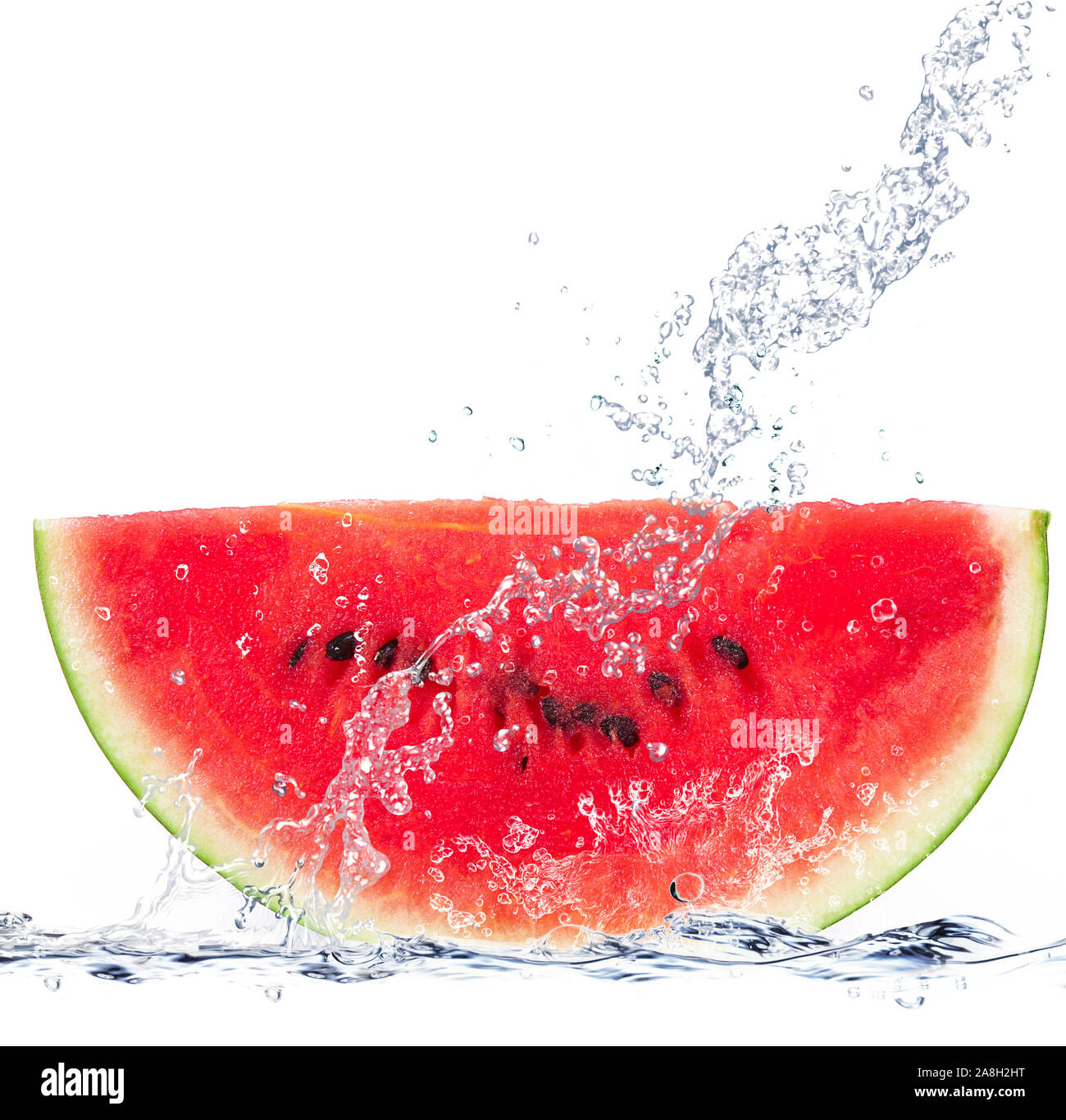 Watermelon with water splash Cut Out Stock Images & Pictures - Alamy