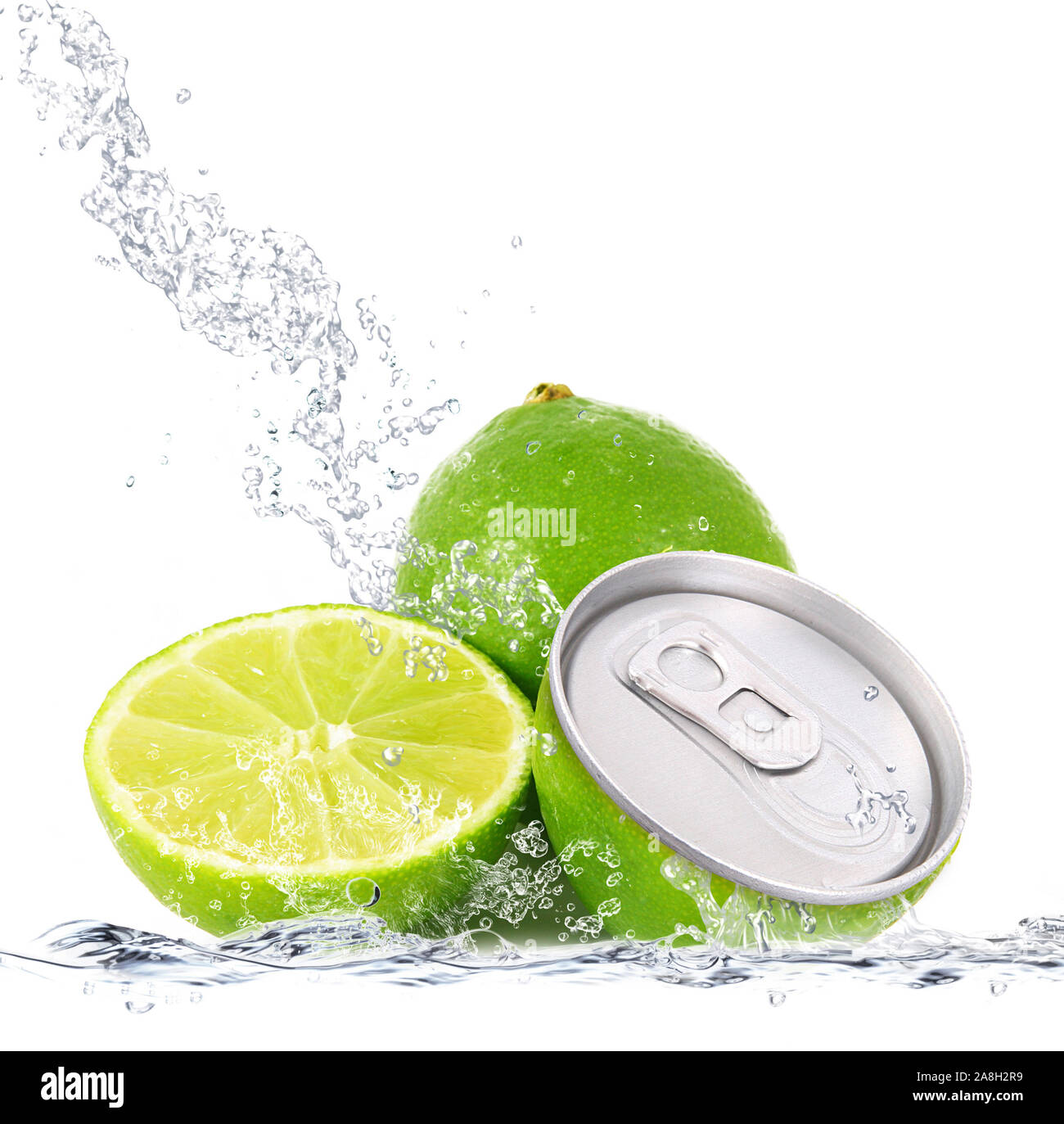 fresh lime falling in water Stock Photo - Alamy