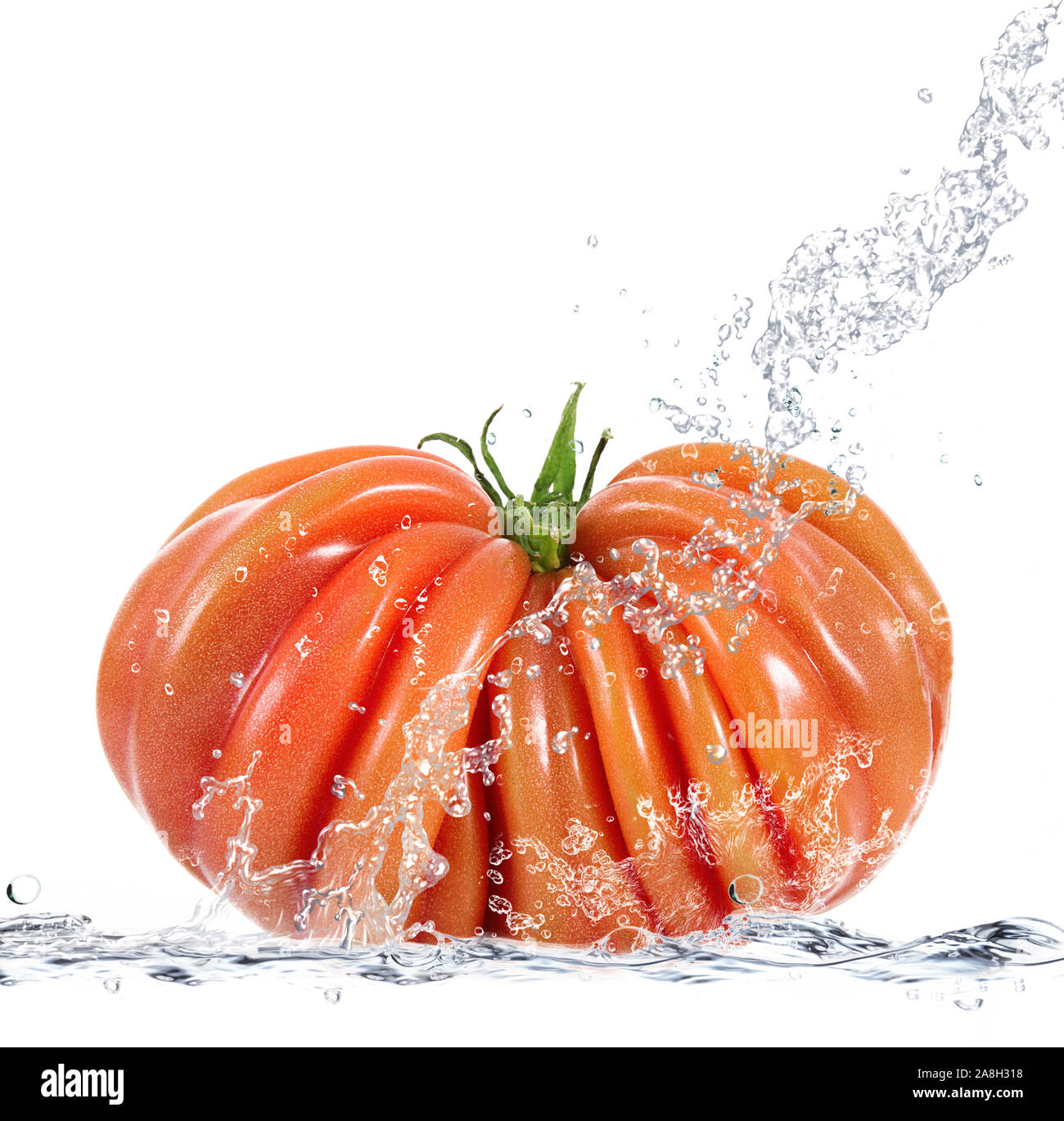fresh tomato falling in pure water Stock Photo - Alamy
