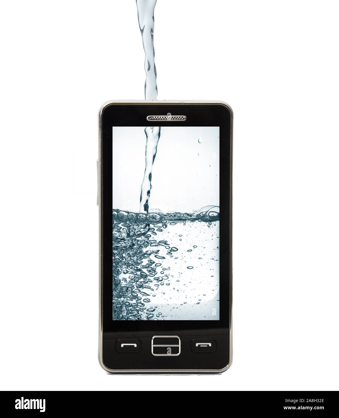 fresh phone falling in water Stock Photo - Alamy