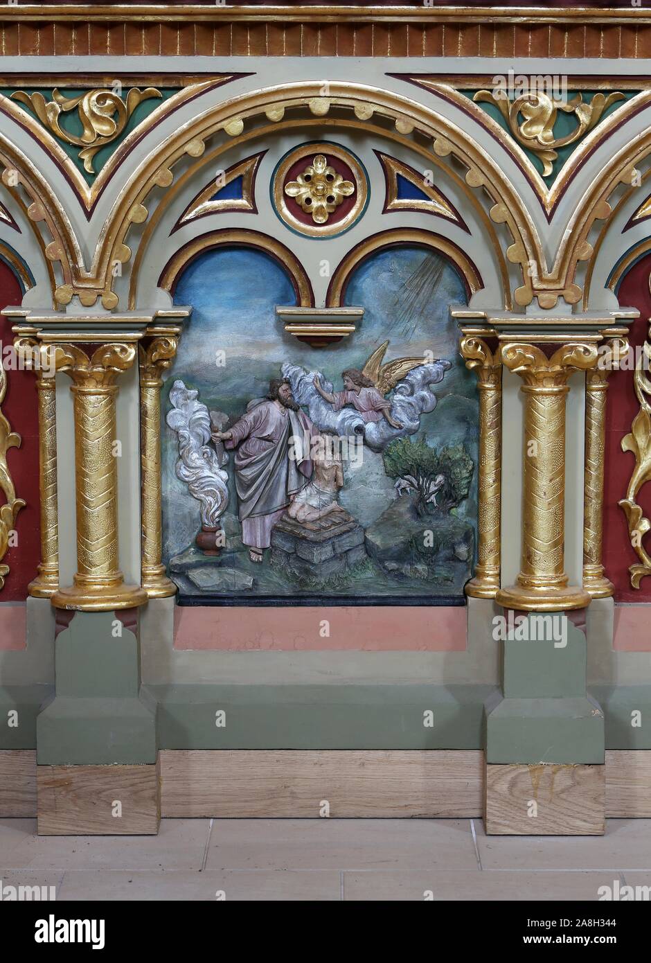 Abraham's sacrifice of Isaac altarpiece on the altar of the Sacred ...