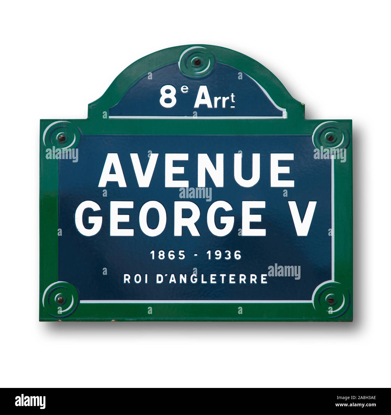 an Original plaque Street of Paris on white background Stock Photo - Alamy