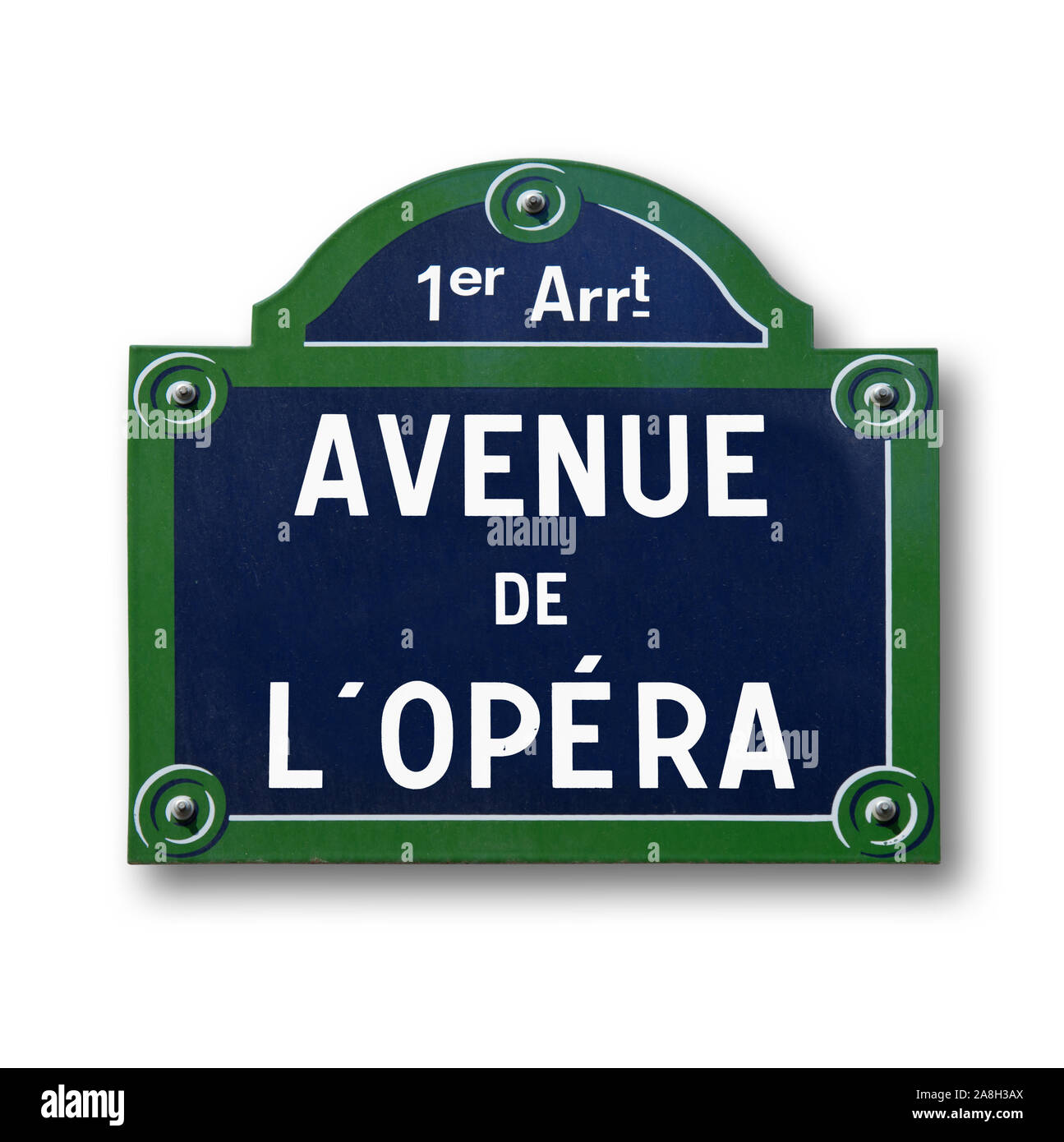 an Original plaque Street of Paris on white background Stock Photo - Alamy