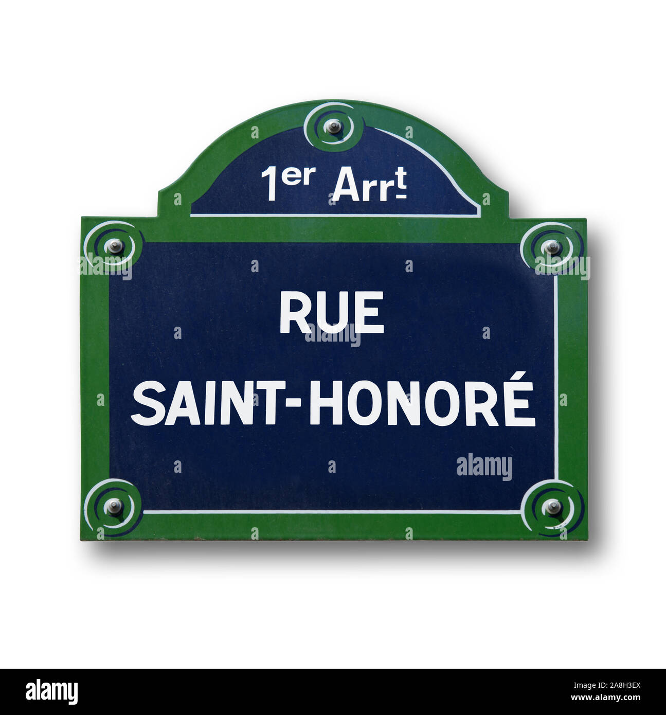 an Original plaque Street of Paris on white background Stock Photo - Alamy