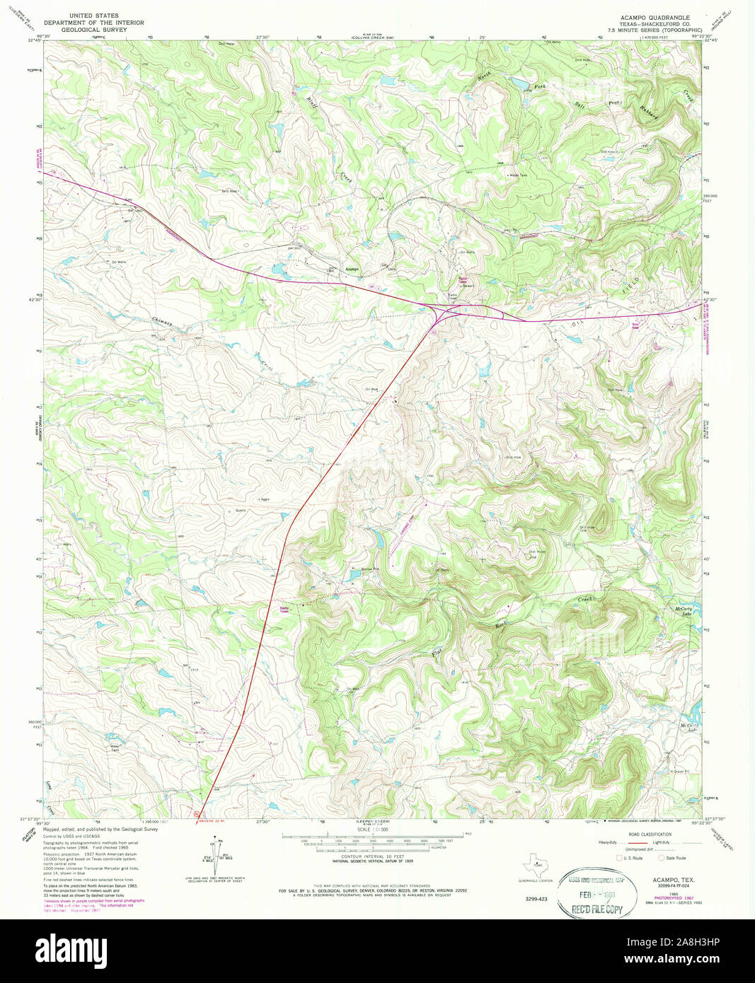 USGS TOPO Map Texas TX Acampo 121916 1965 24000 Restoration Stock Photo ...