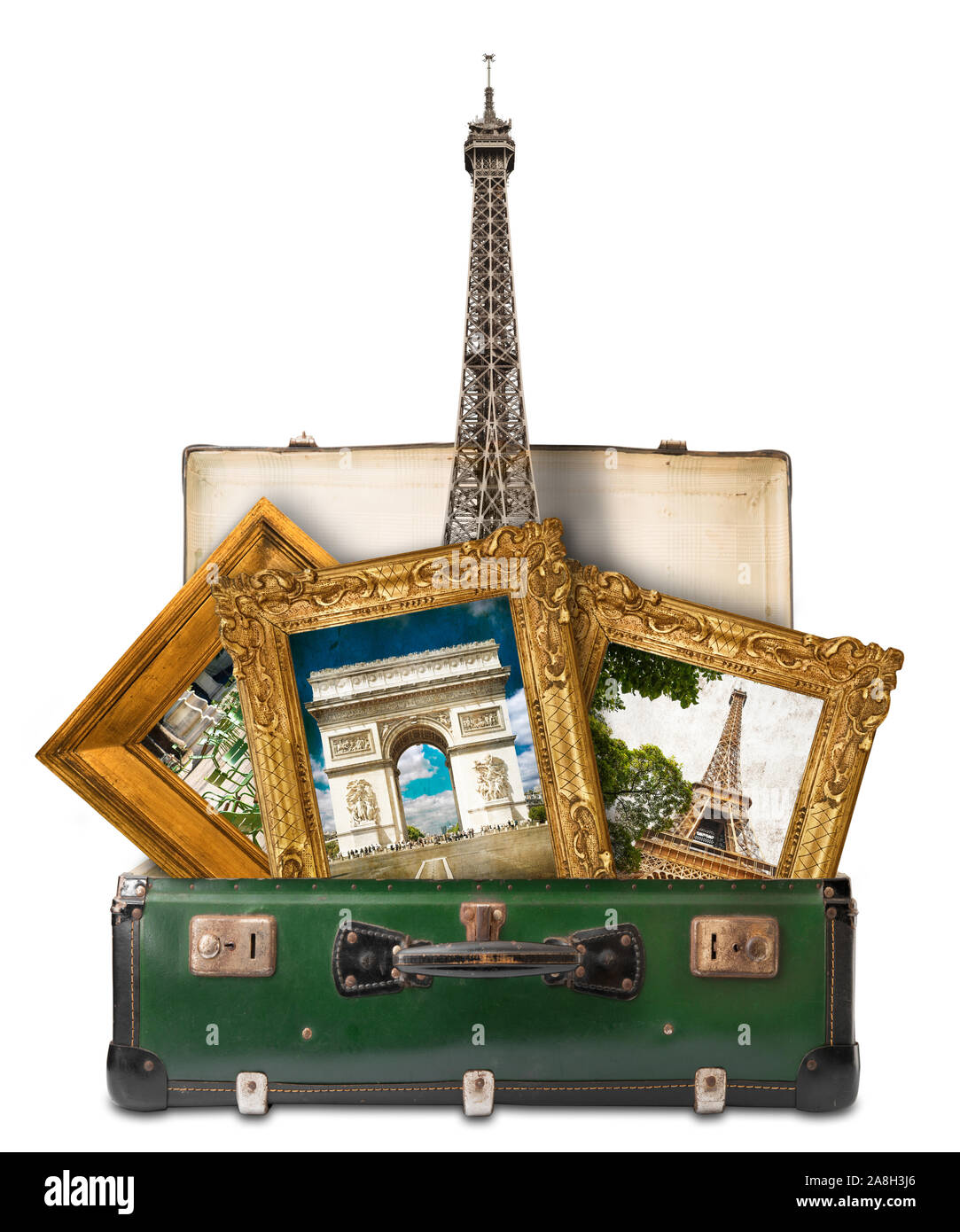 pictures of Paris in a suitcase Stock Photo - Alamy