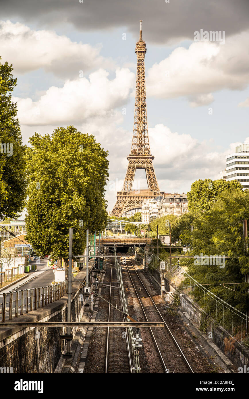 landscape of the Eiffel Tower in Paris Stock Photo - Alamy