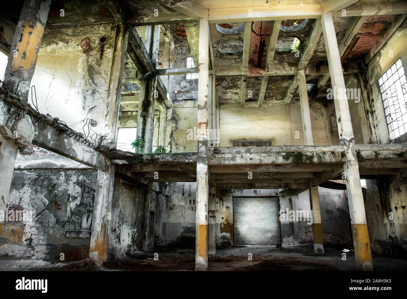 a desolate abandoned factory view Stock Photo - Alamy
