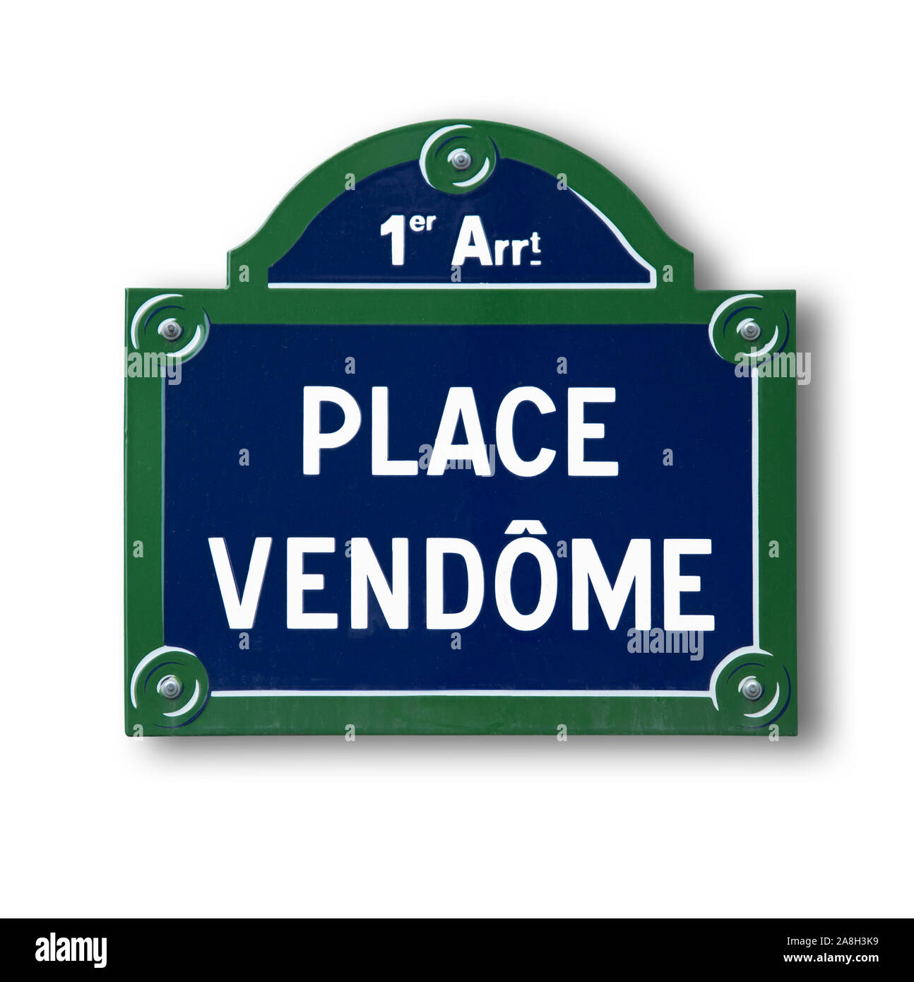 an Original plaque Street of Paris on white background Stock Photo - Alamy