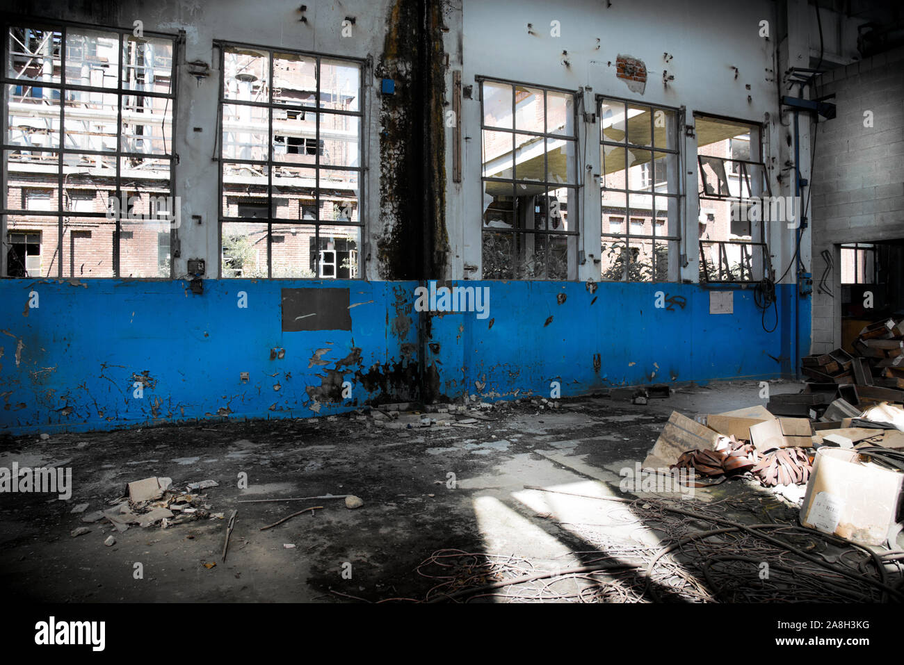 a desolate abandoned factory view Stock Photo - Alamy