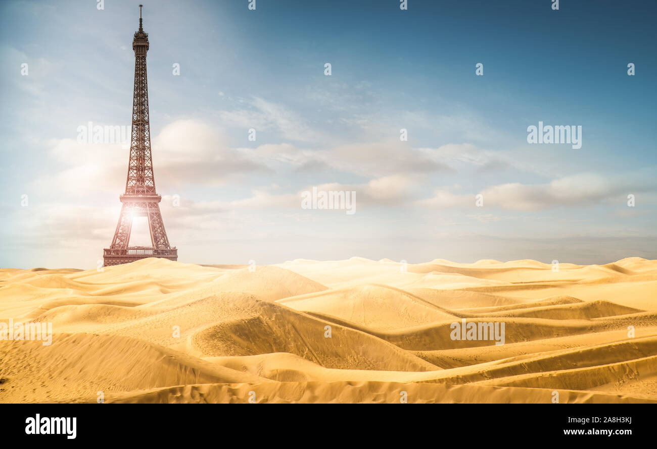 the Eiffel Tower in a desert Stock Photo - Alamy