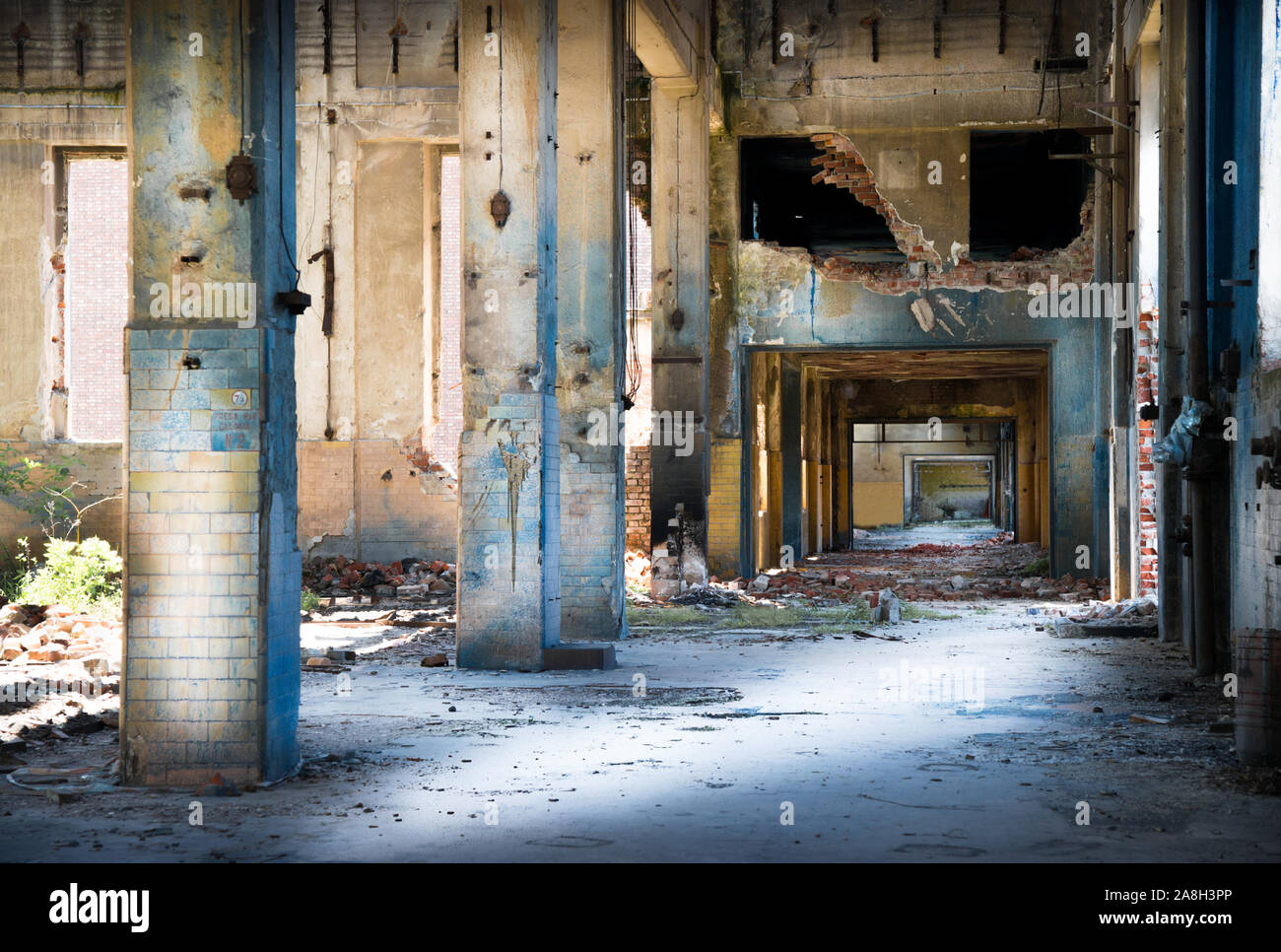 a desolate abandoned factory view Stock Photo - Alamy