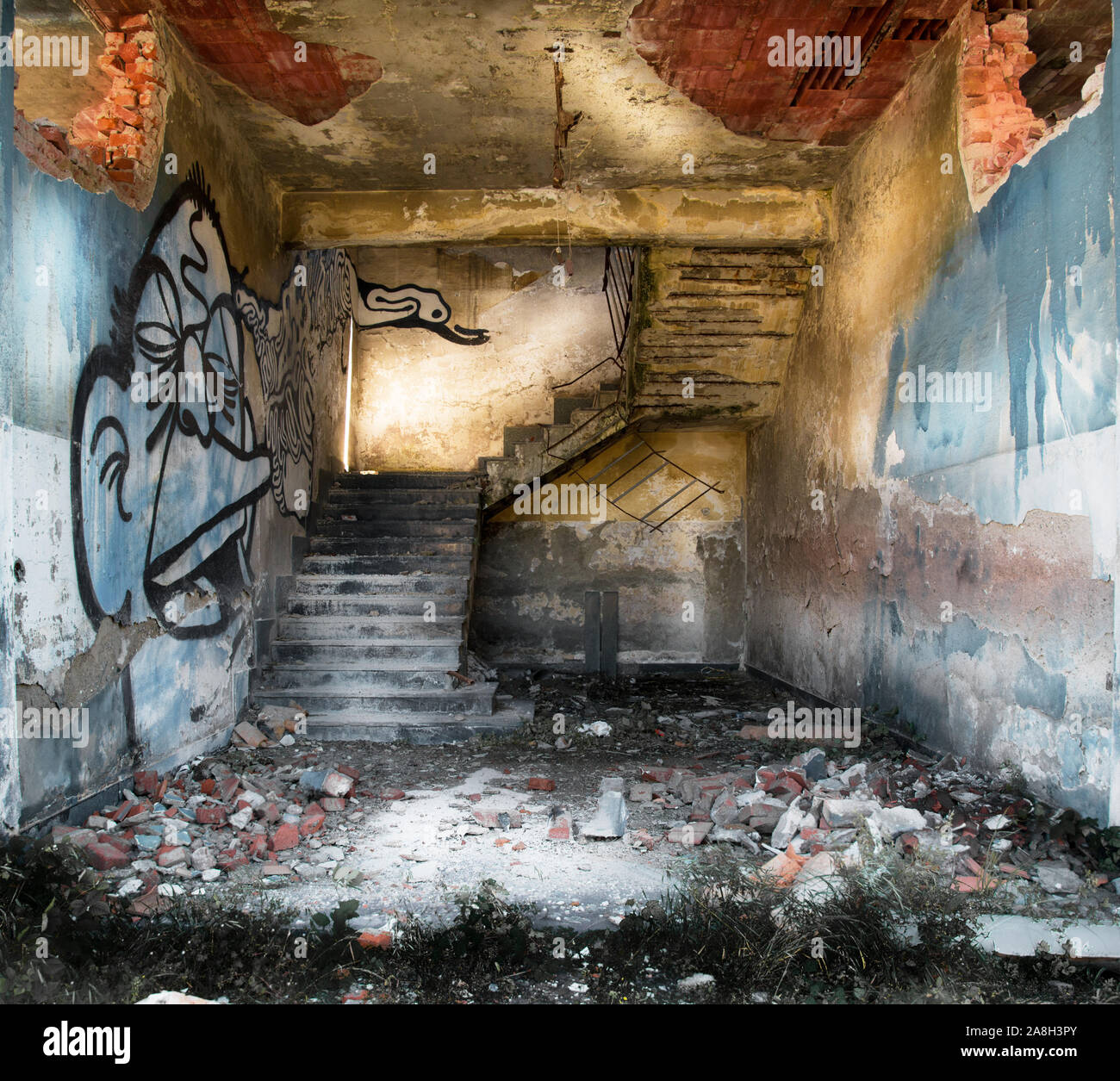 a desolate abandoned factory view Stock Photo - Alamy