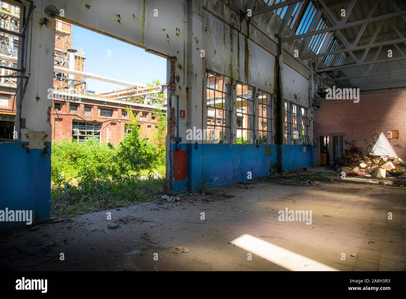 a desolate abandoned factory view Stock Photo - Alamy
