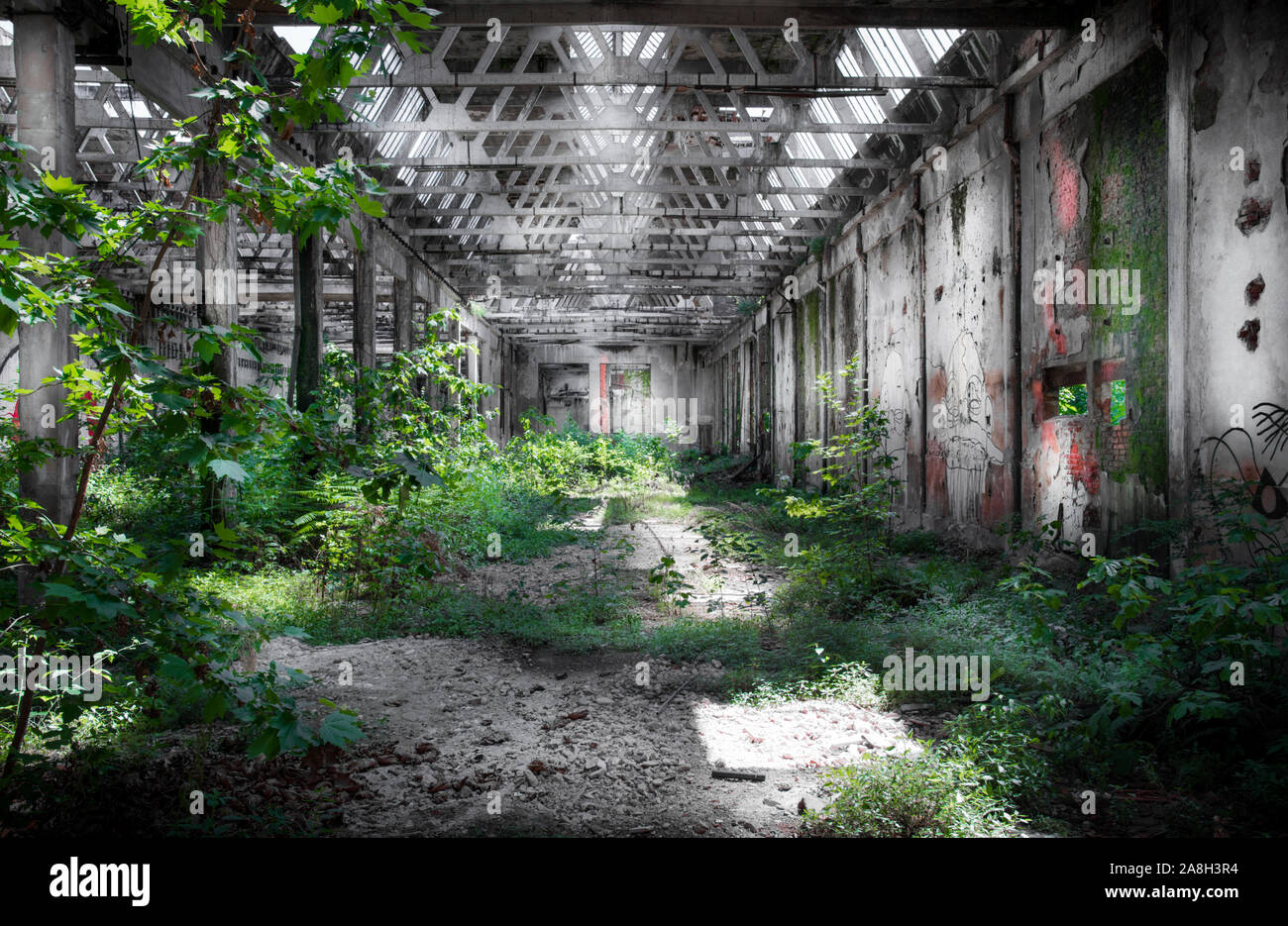 a desolate abandoned factory view Stock Photo - Alamy