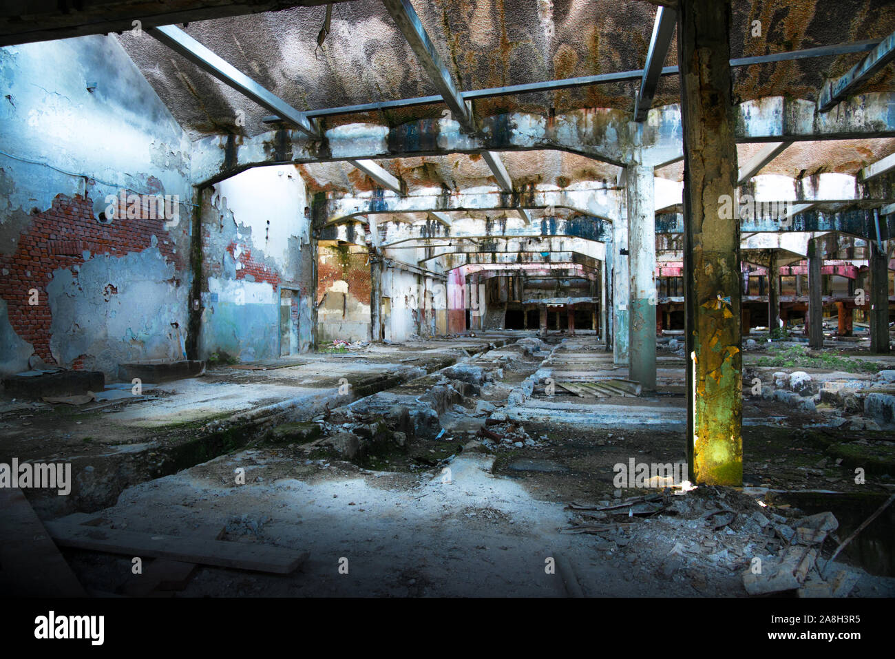 a desolate abandoned factory view Stock Photo - Alamy