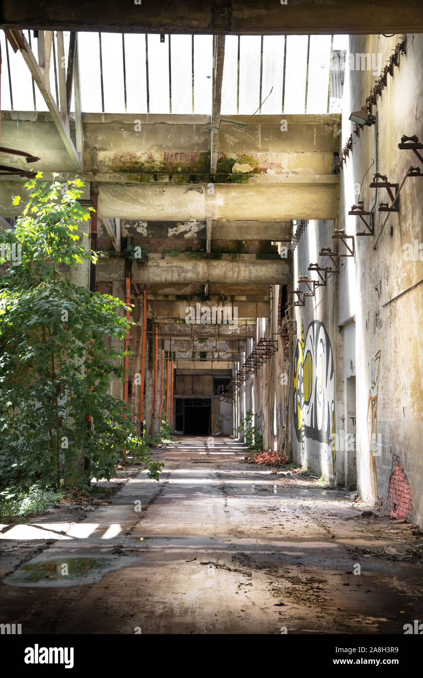 a desolate abandoned factory view Stock Photo - Alamy