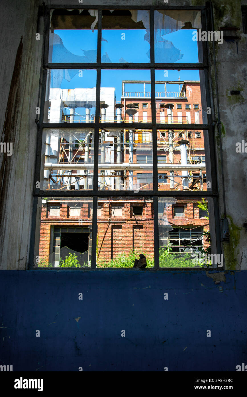 a desolate abandoned factory view Stock Photo - Alamy