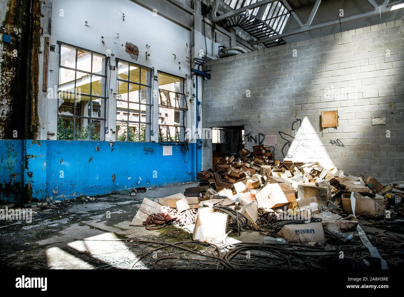 a desolate abandoned factory view Stock Photo - Alamy