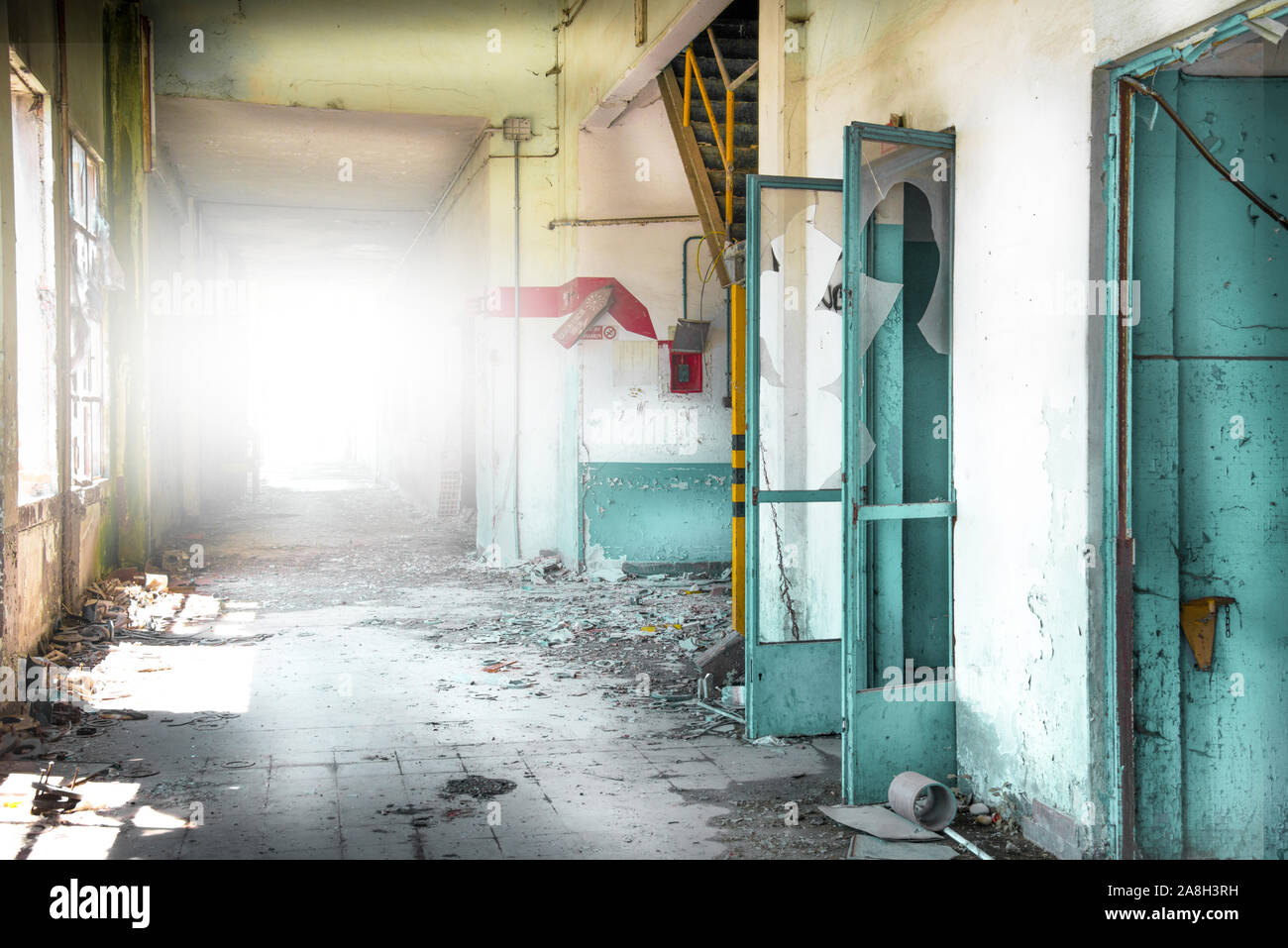 a desolate abandoned factory view Stock Photo - Alamy