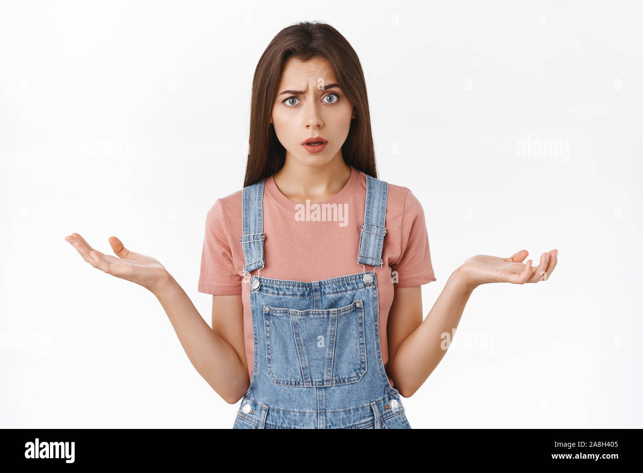 Puzzled, confused shocked girlfriend trying understand what this means ...