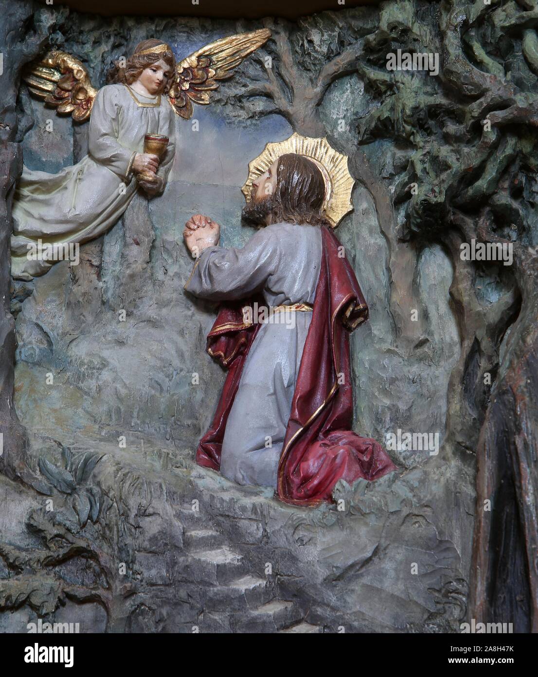 Agony in the Garden, Jesus in the Garden of Gethsemane, altarpiece in ...