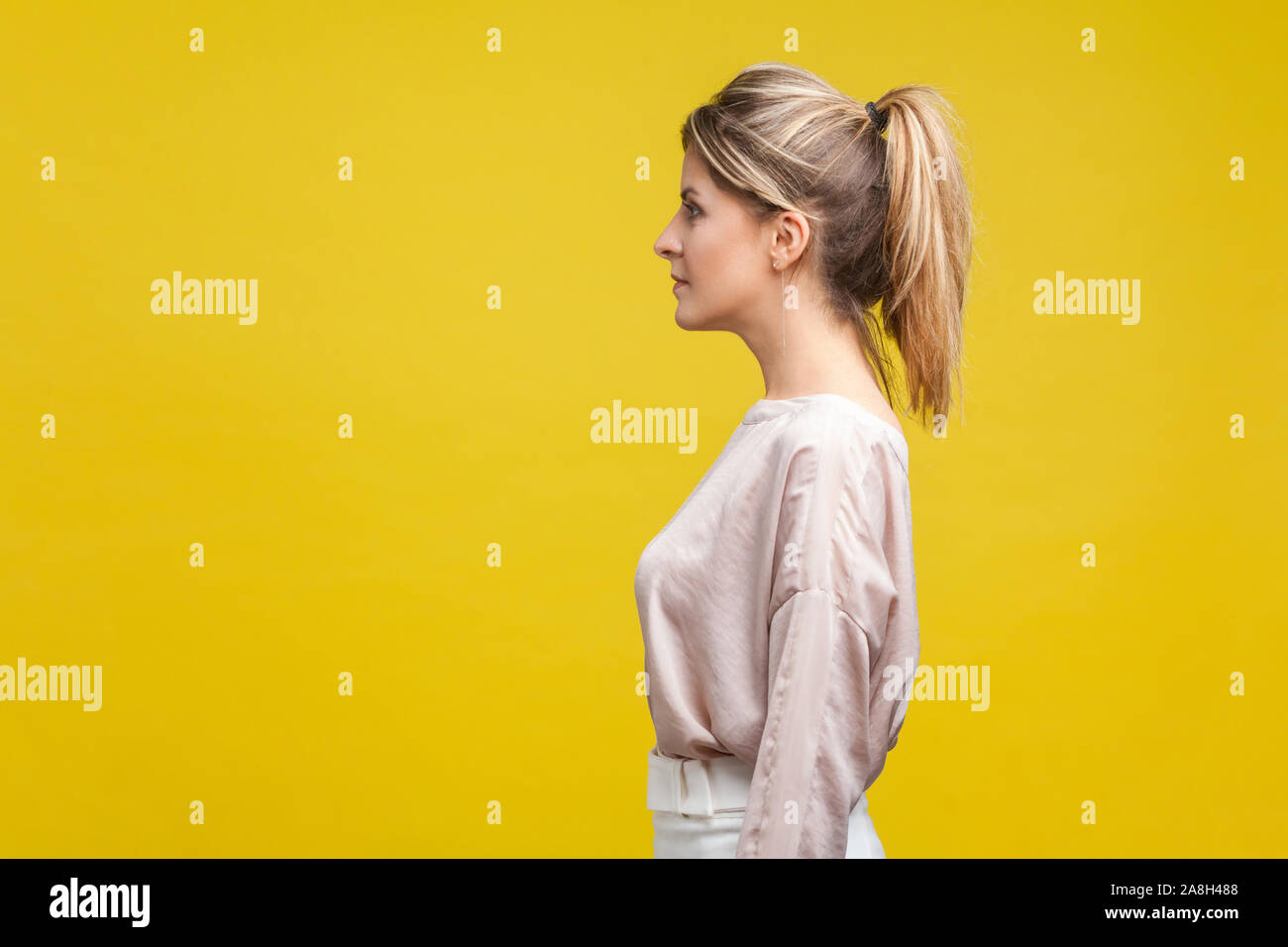 Female Face Profile Looking Down