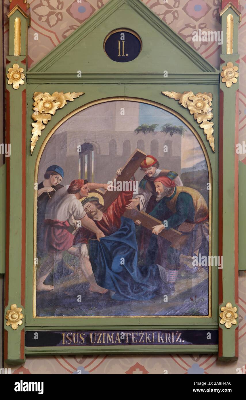 2nd Stations of the Cross, Jesus is given his cross, church of Saint ...