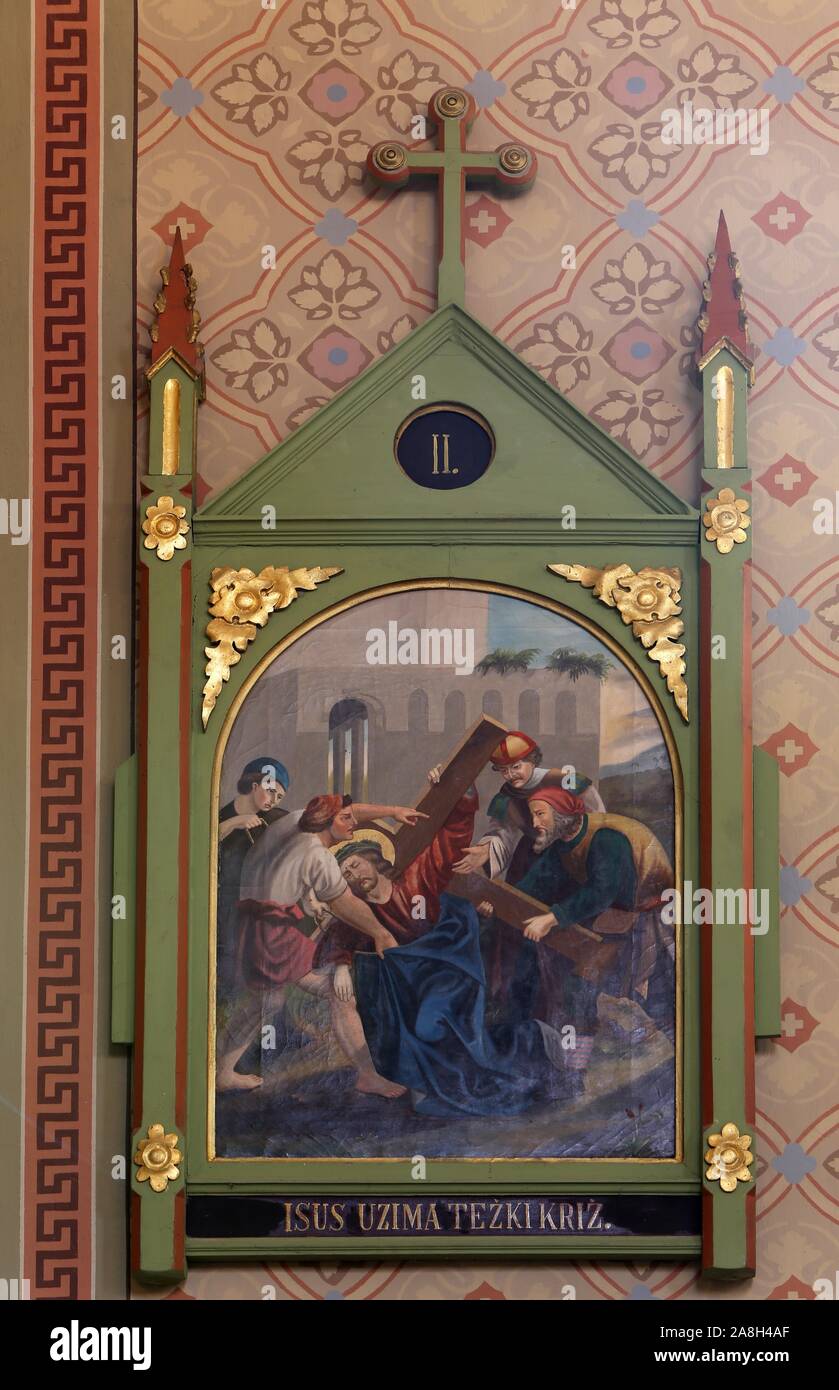 2nd Stations of the Cross, Jesus is given his cross, church of Saint ...