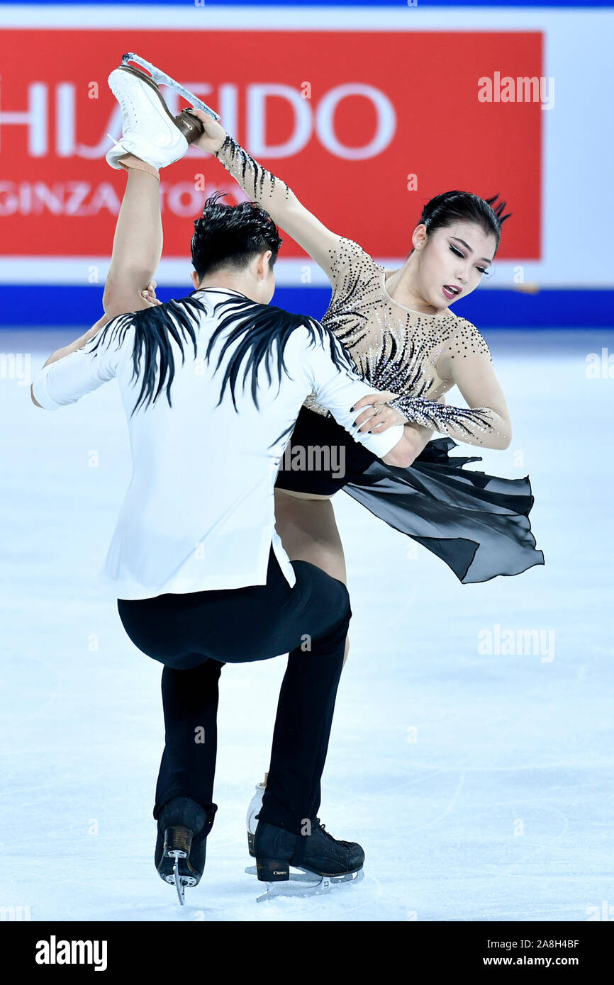 Chongqing, China. 9th Nov, 2019. Wang Shiyue/Liu Xinyu (L) of China ...