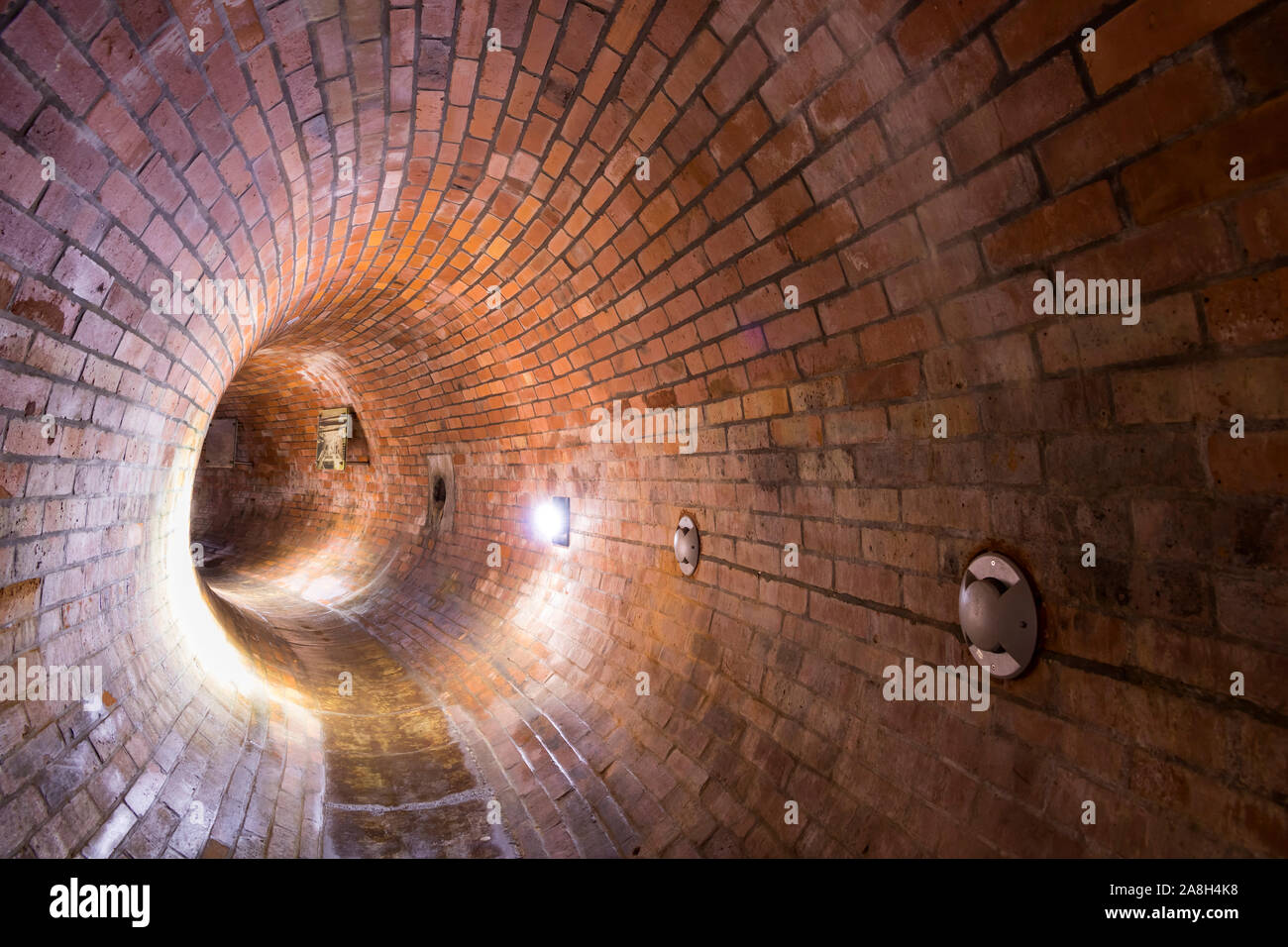 Old sewers in Polish city Łodz. Brick construction Stock Photo - Alamy