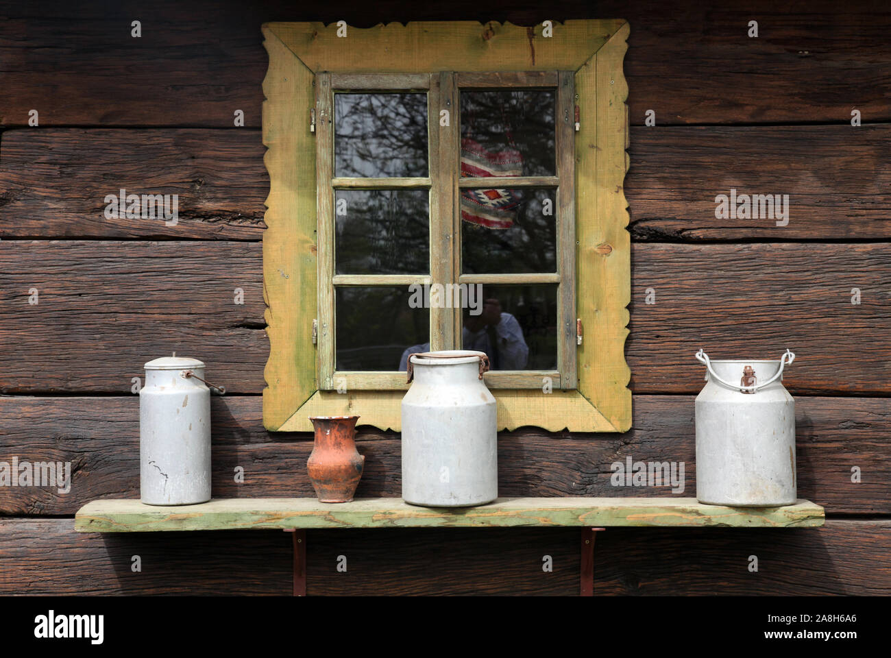 Window on an old wooden farmhouse Stock Photo - Alamy