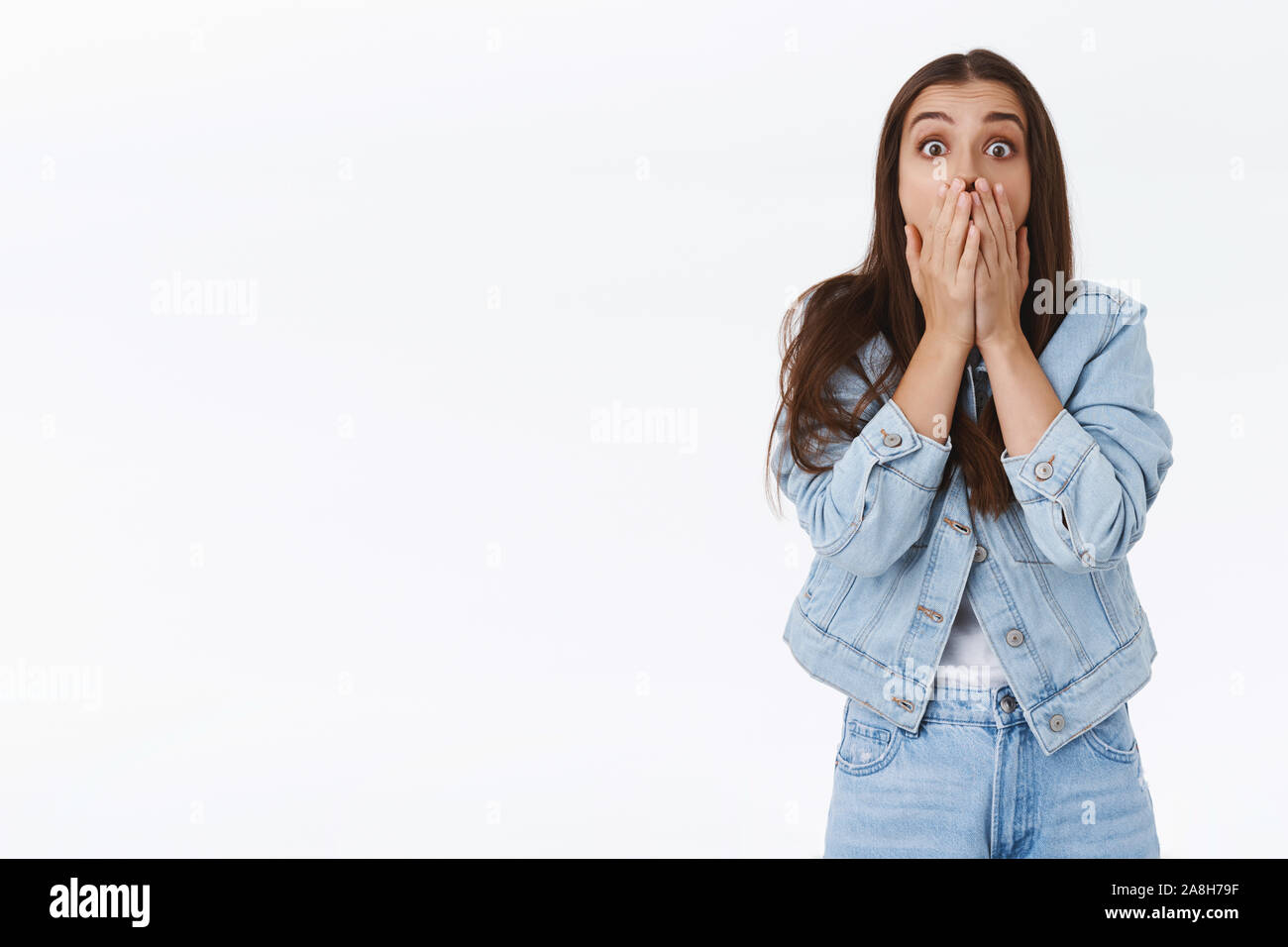 Omg wts that. Shocked, speechless young girl gasping amazed and shook ...