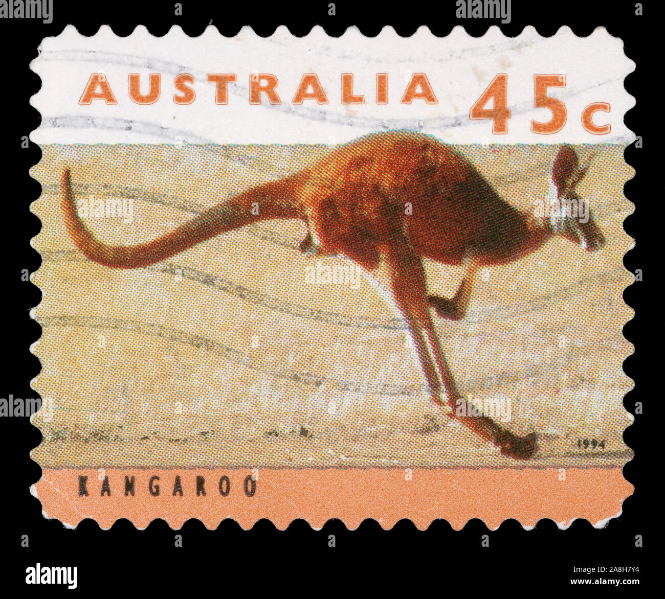 Stamp printed by Australia, shows kangaroo, circa 1994 Stock Photo - Alamy