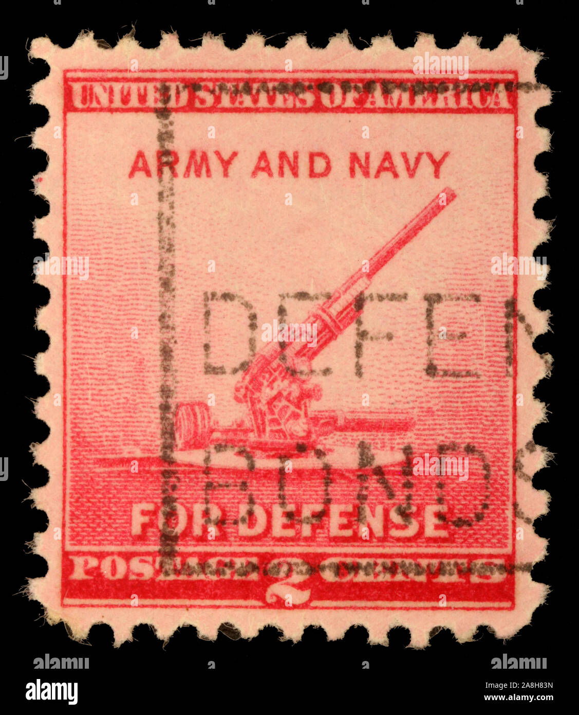Stamp printed by United states, shows 90-millimeter Antiaircraft Gun ...