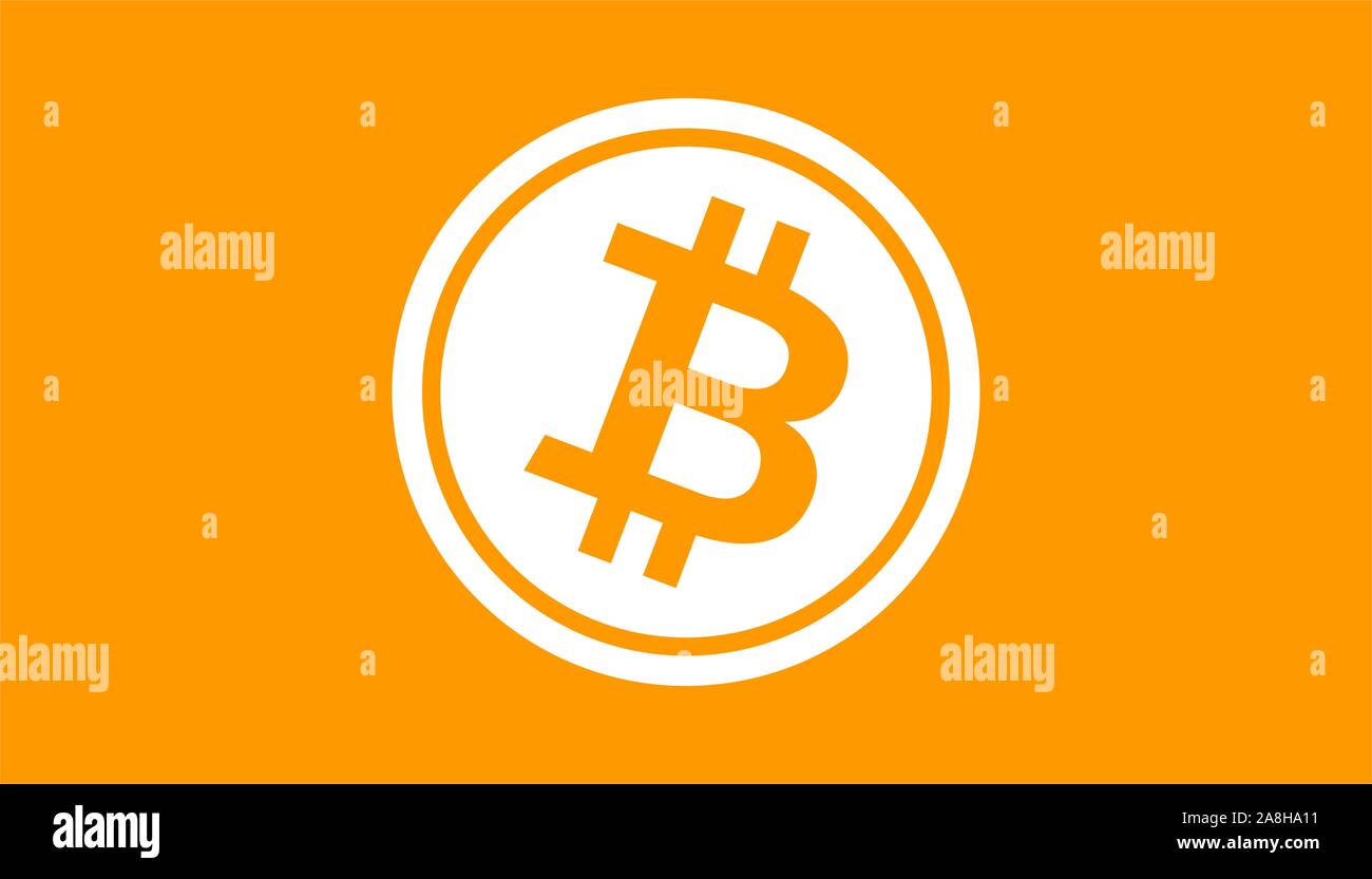 Simple orange bitcoin flag. Tilted BTC symbol in circle Stock Vector ...