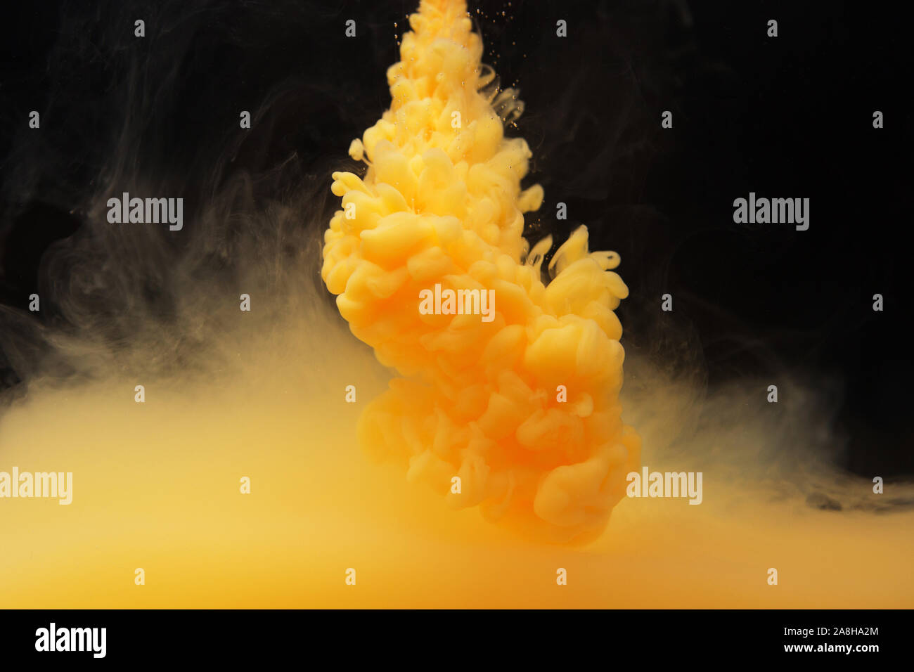 Black orange ink swirl splash hi-res stock photography and images - Alamy