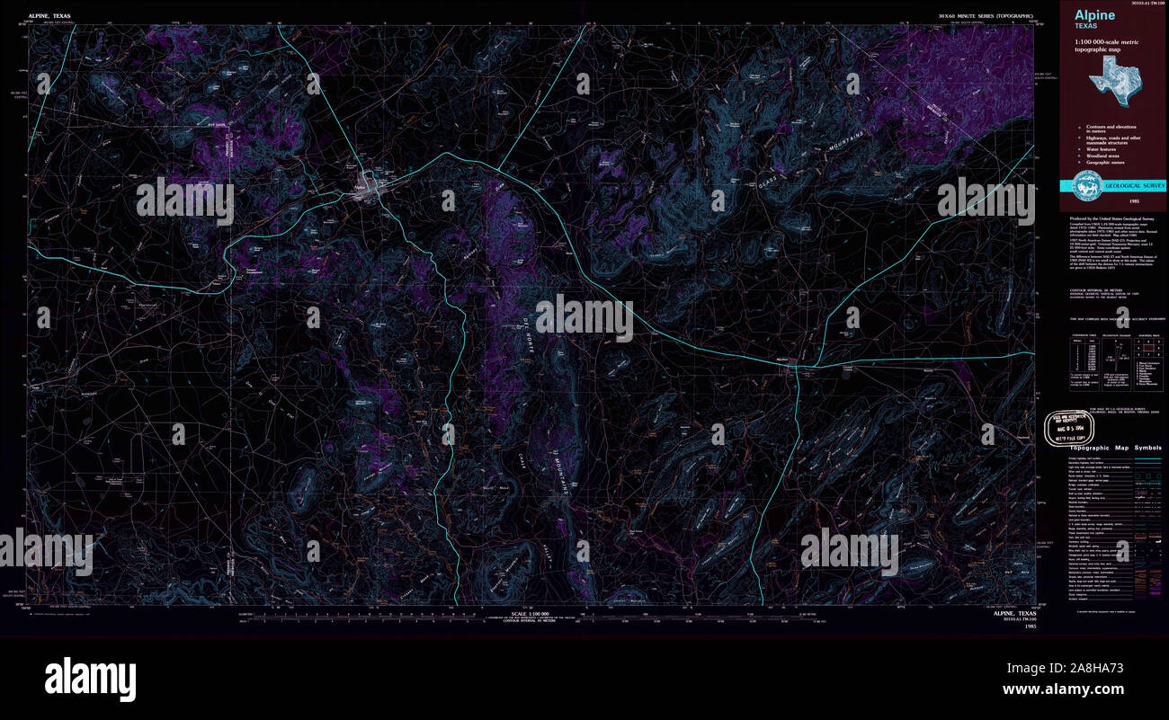 Map of alpine texas hi-res stock photography and images - Alamy