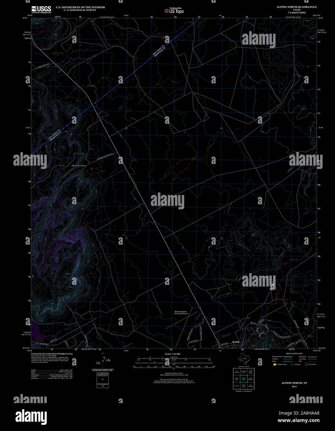 Alpine texas map hi-res stock photography and images - Alamy