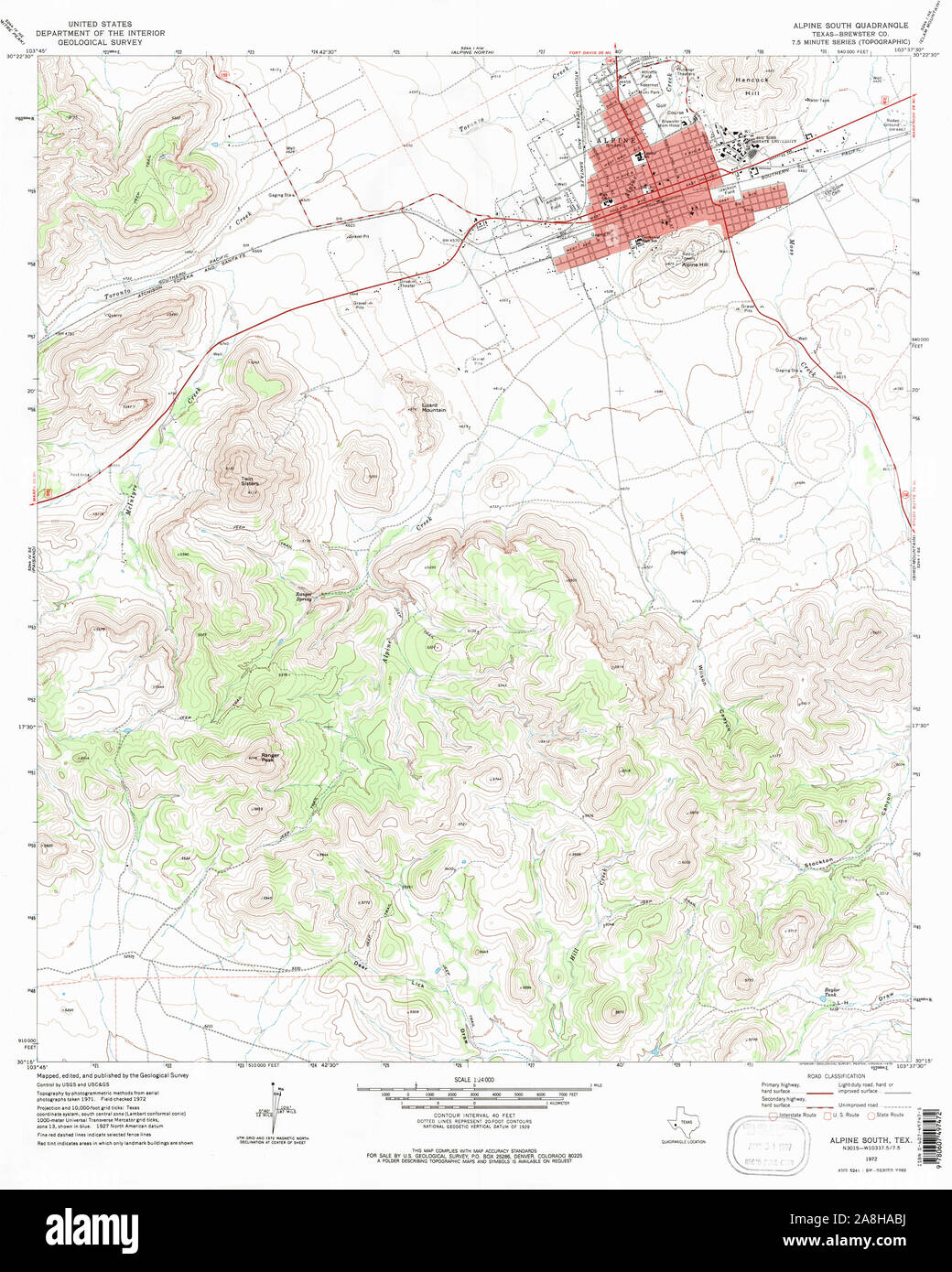 Map of alpine texas hi-res stock photography and images - Alamy