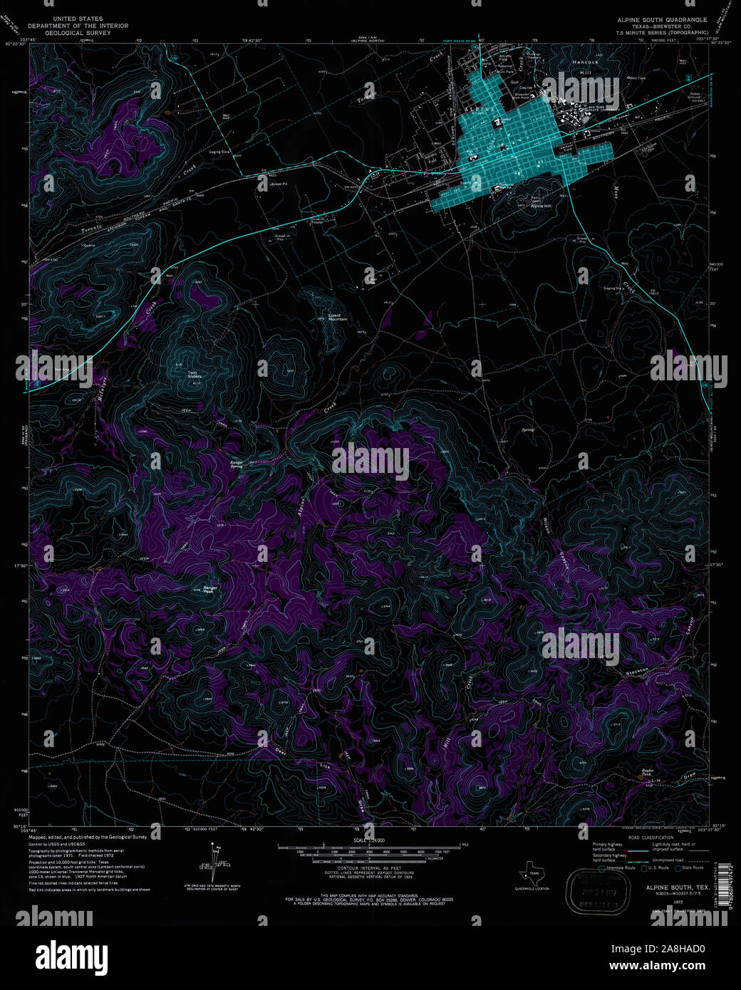 Alpine texas map hi-res stock photography and images - Alamy
