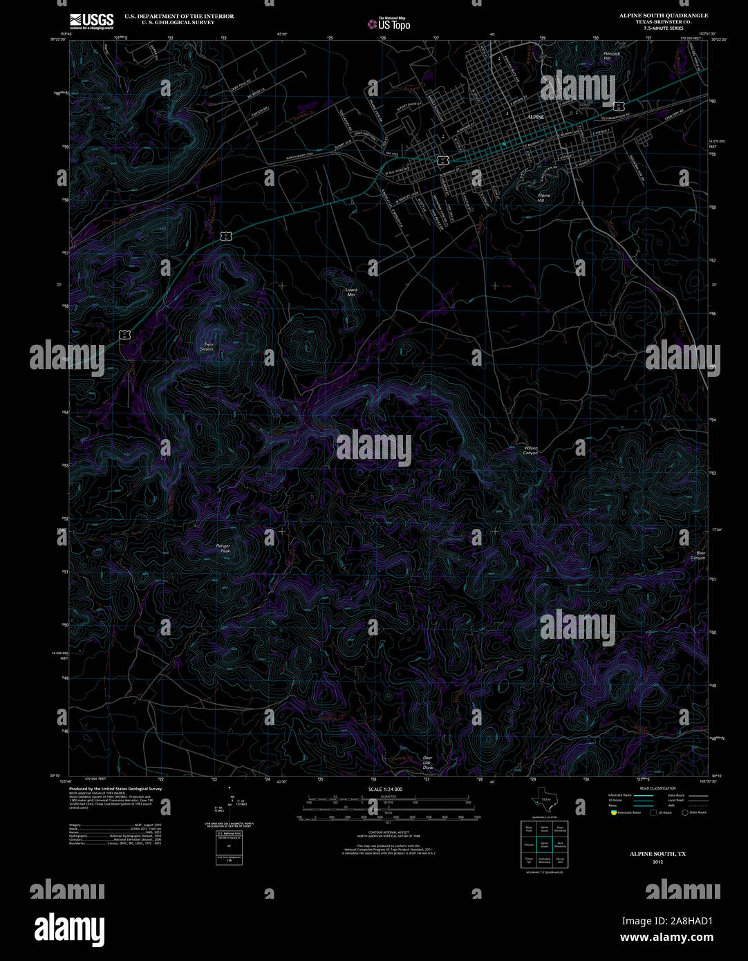 Map of alpine texas hi-res stock photography and images - Alamy